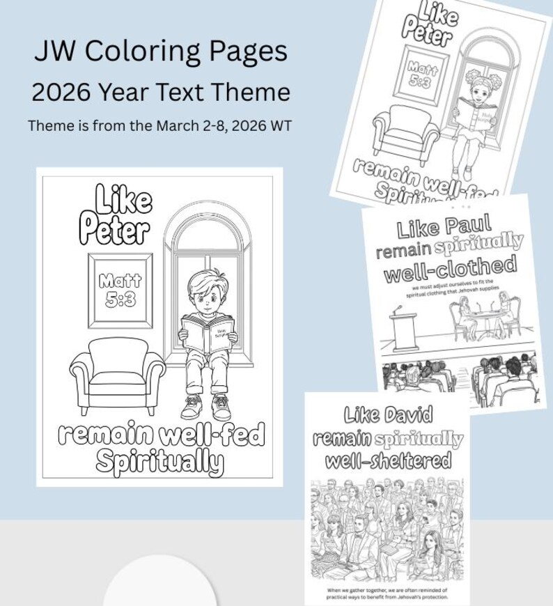 JW Coloring Pages - 2026 Year Text Theme - Etsy