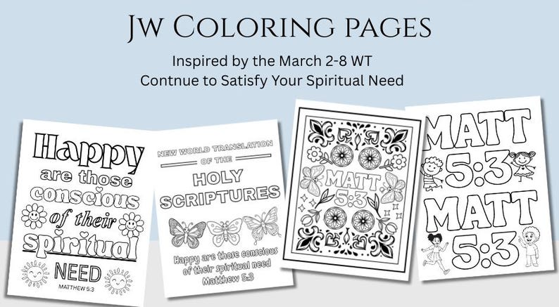 JW Coloring Pages - 2026 Year Text Theme - Etsy