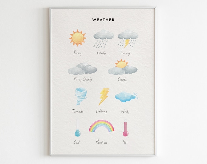 Cartel del tiempo del arco iris, cartel de la enseñanza del tiempo ...