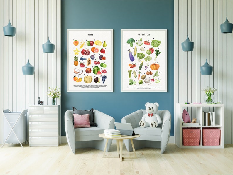 Fruits and Vegetables Printable Set, Montessori Homeschool, Classroom ...