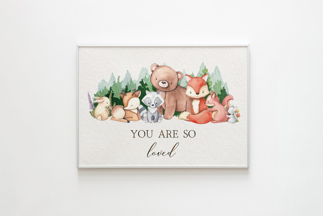 Woodland Animals Nursery Poster: Forest Friends Art (digital Download ...