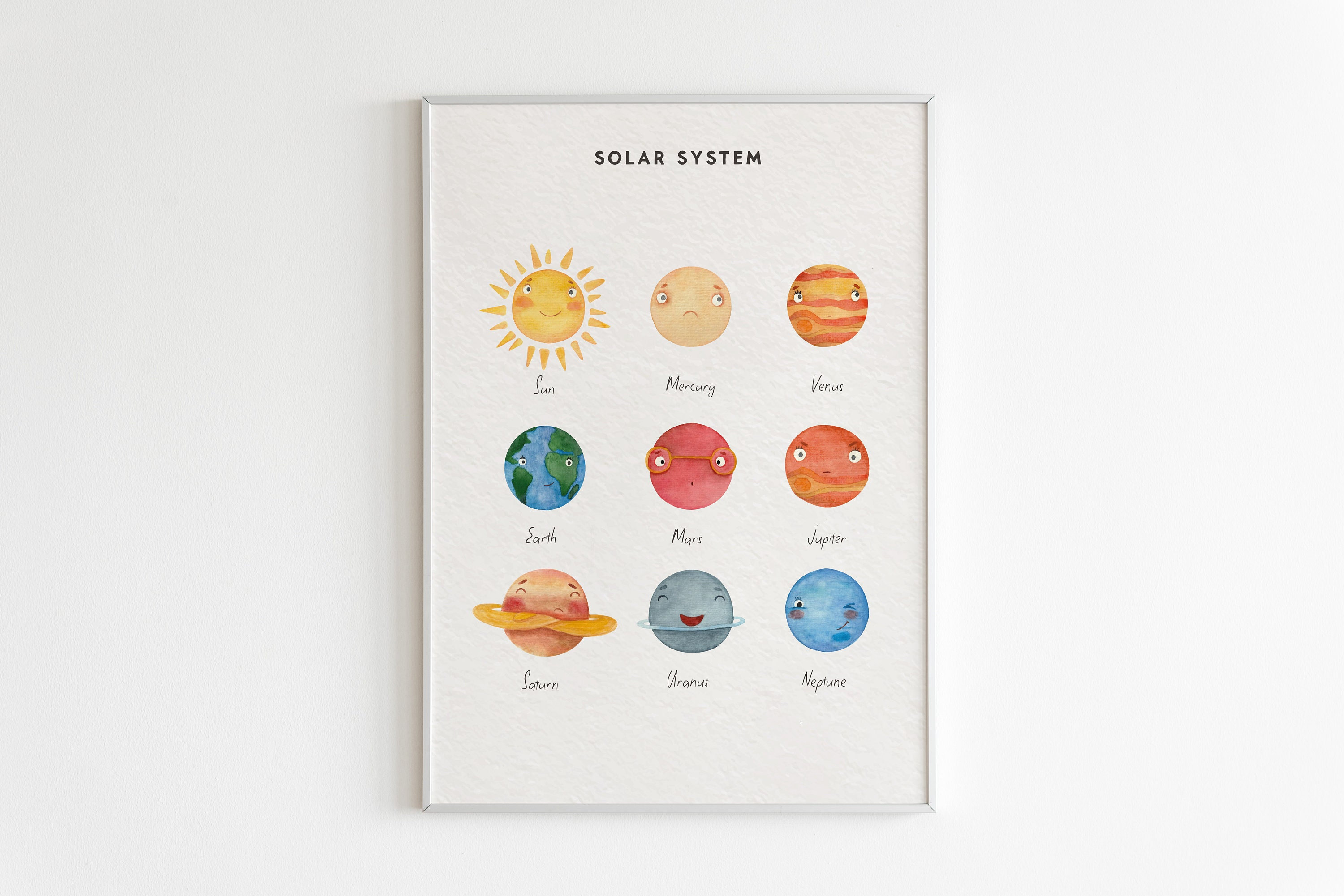 Solar System Print, Space Poster, Educational Poster, Kids Room Decor ...