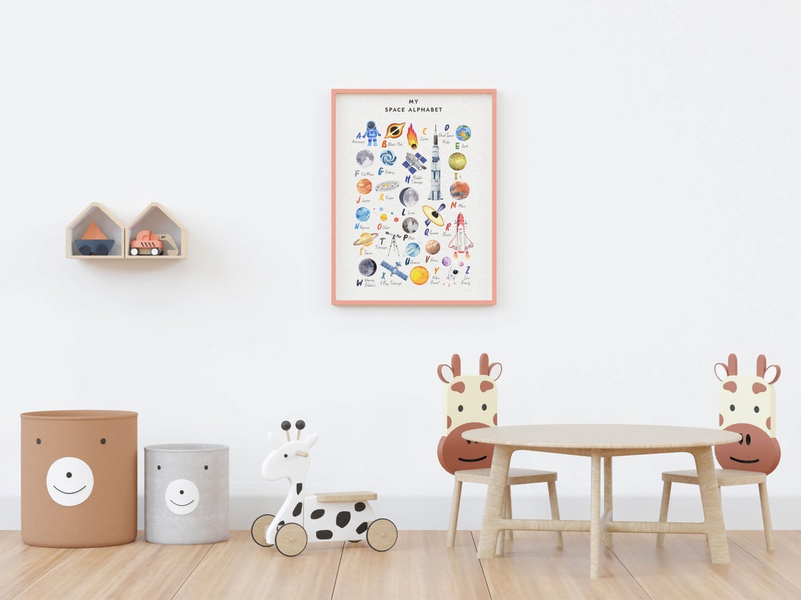 Space Alphabet Print ABC Nursery Print Outer Space Poster - Etsy