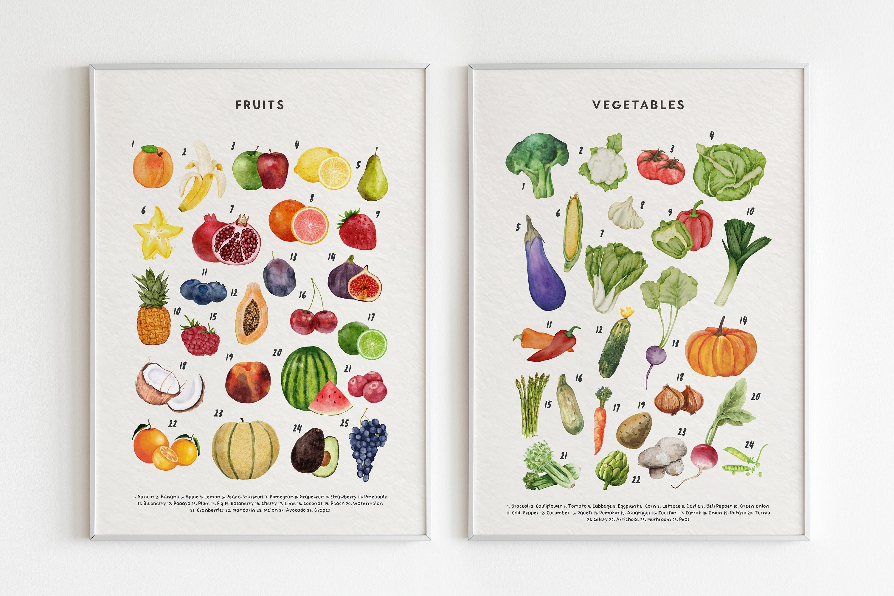 Fruits and Vegetables Printable Set, Montessori Homeschool, Classroom ...