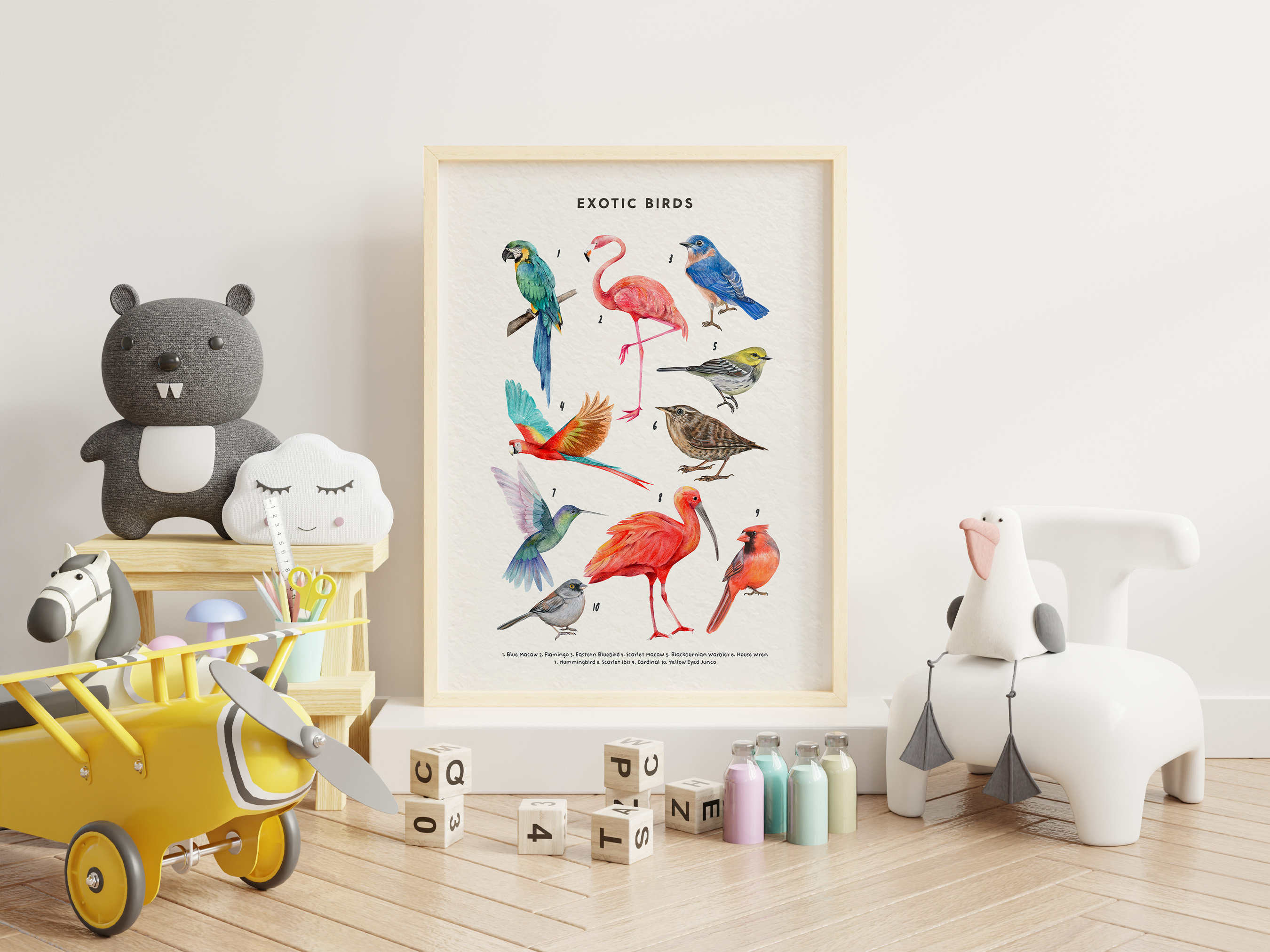 Educational Exotic Birds Poster, Bird Poster, Nature, Educational ...