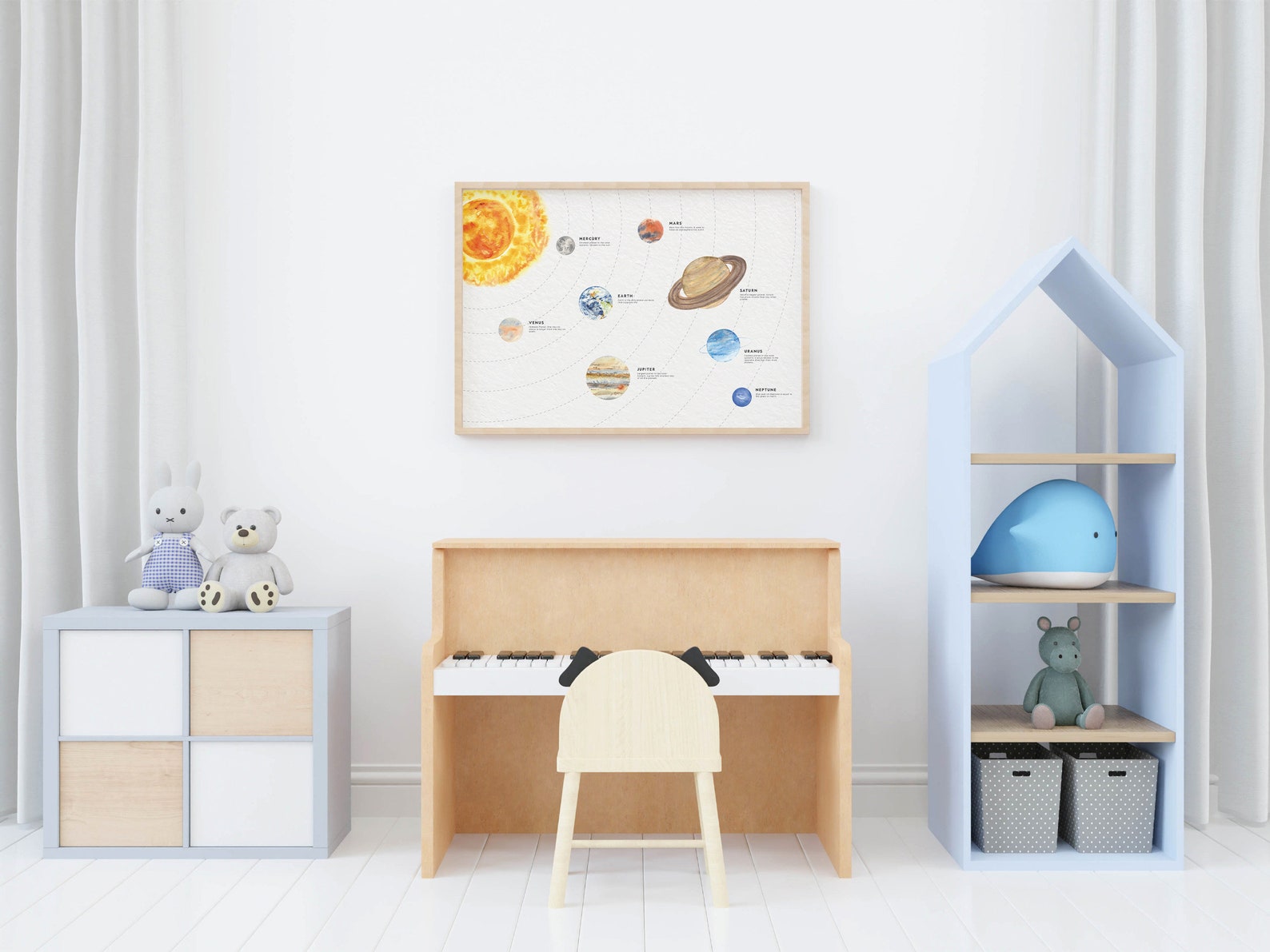 Solar System Print, Space Poster, Educational Poster, Kids Room Decor ...