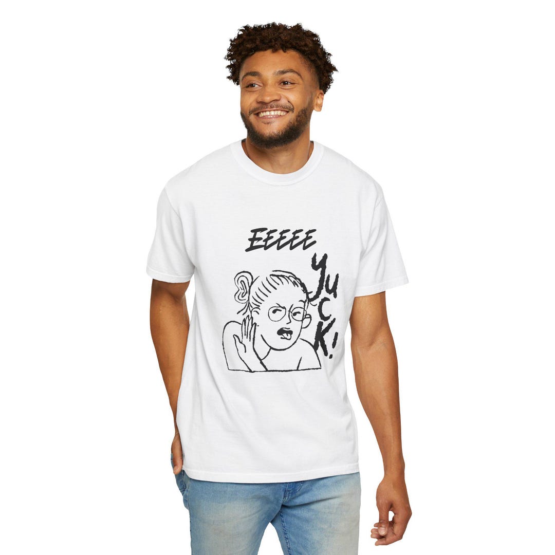 Yuck Comic Face T-shirt | Graphic Illustration, Hand-drawn Text - Etsy