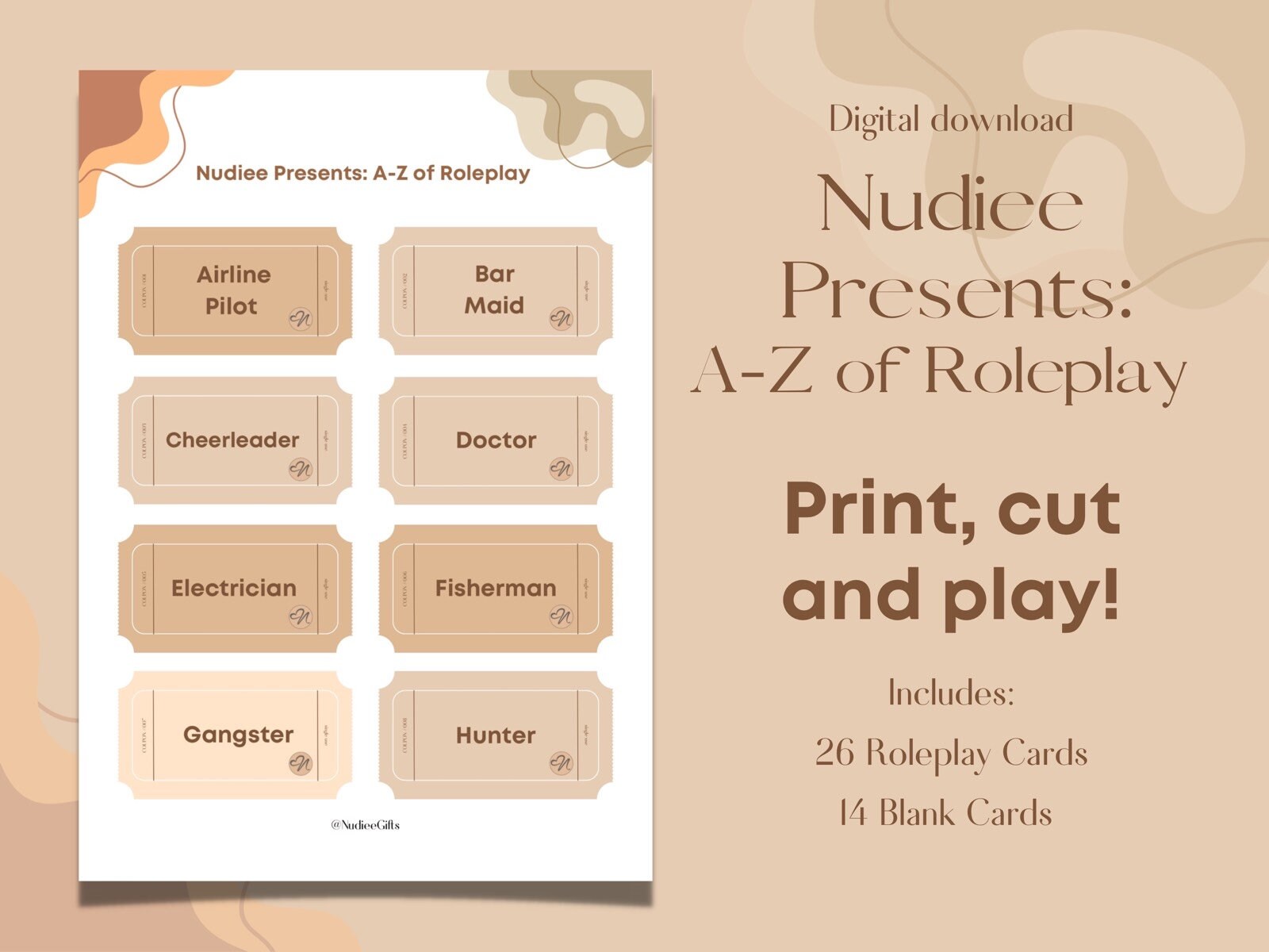 Nudiee Presents: A-Z of Roleplay Card Game Sex Fetish Game Perfect Couples Bedroom Challenge ...
