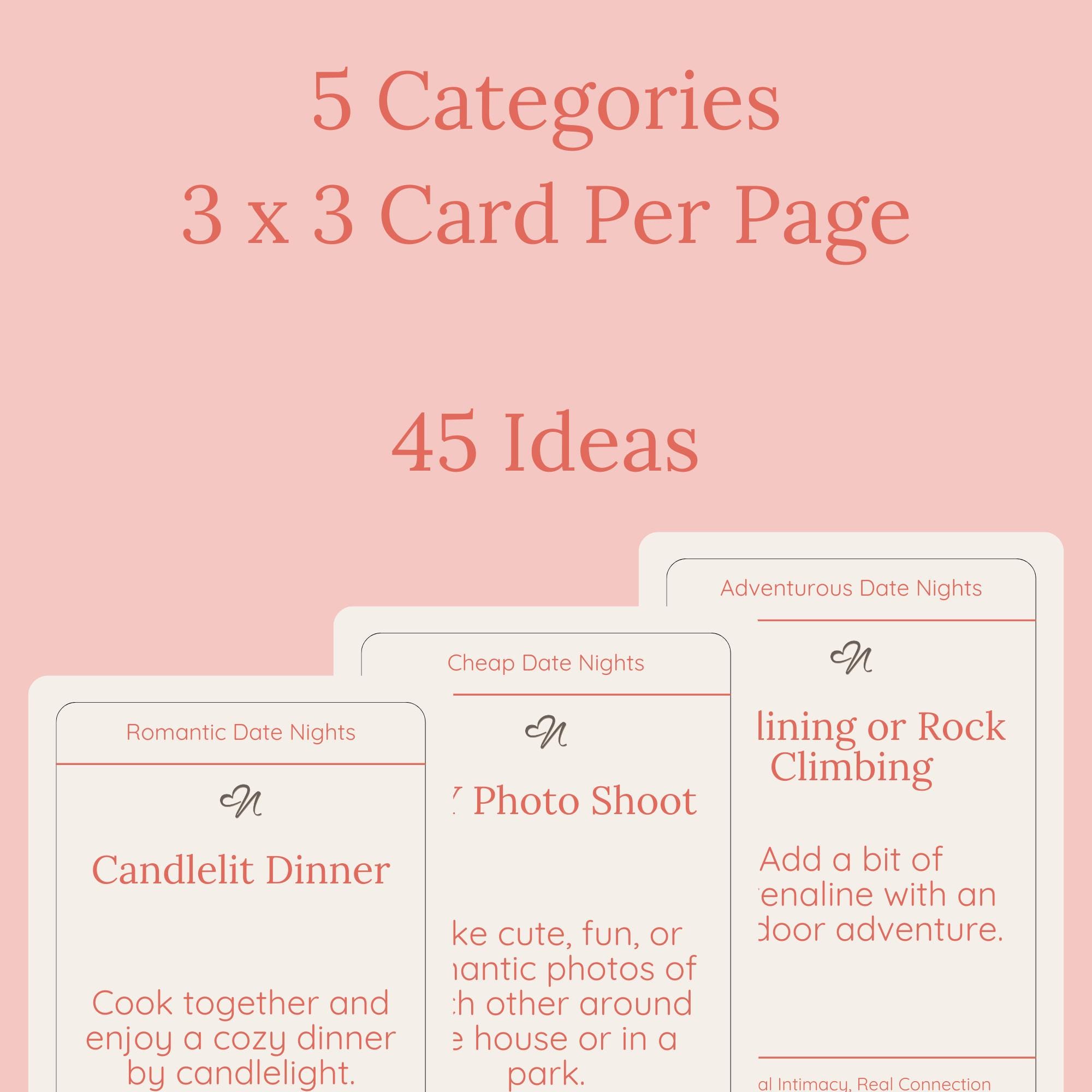 Printable Couples Date Night Idea Cards | Fun & Romantic Date Ideas ...