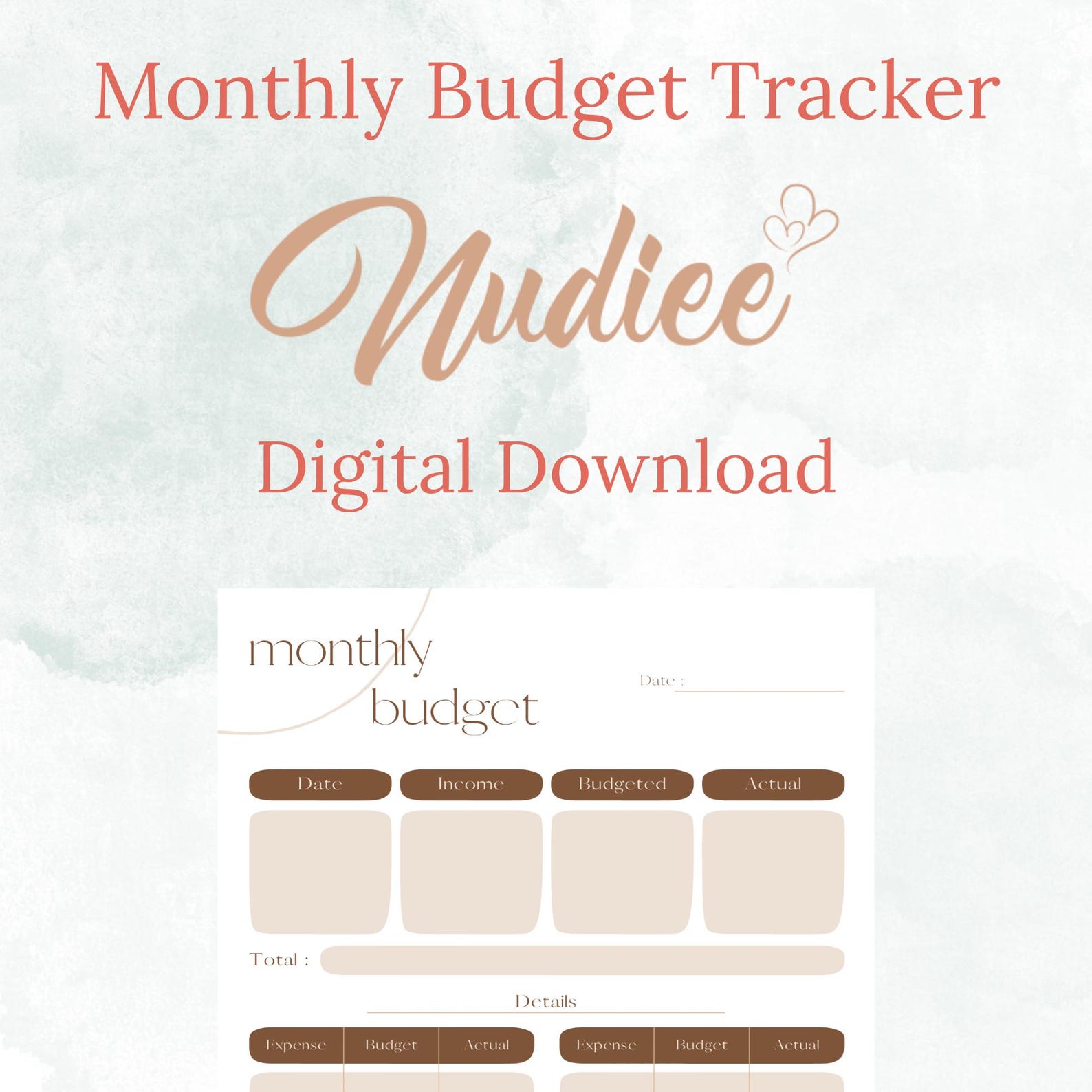 Printable Monthly Budget Tracker | Finance Planner | A4 Size | Instant ...