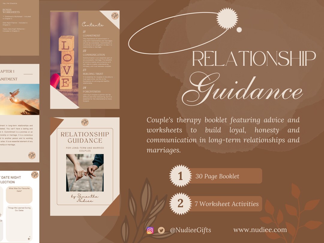 Relationship Guidance Booklet | Couples Therapy Activities | Marriage ...