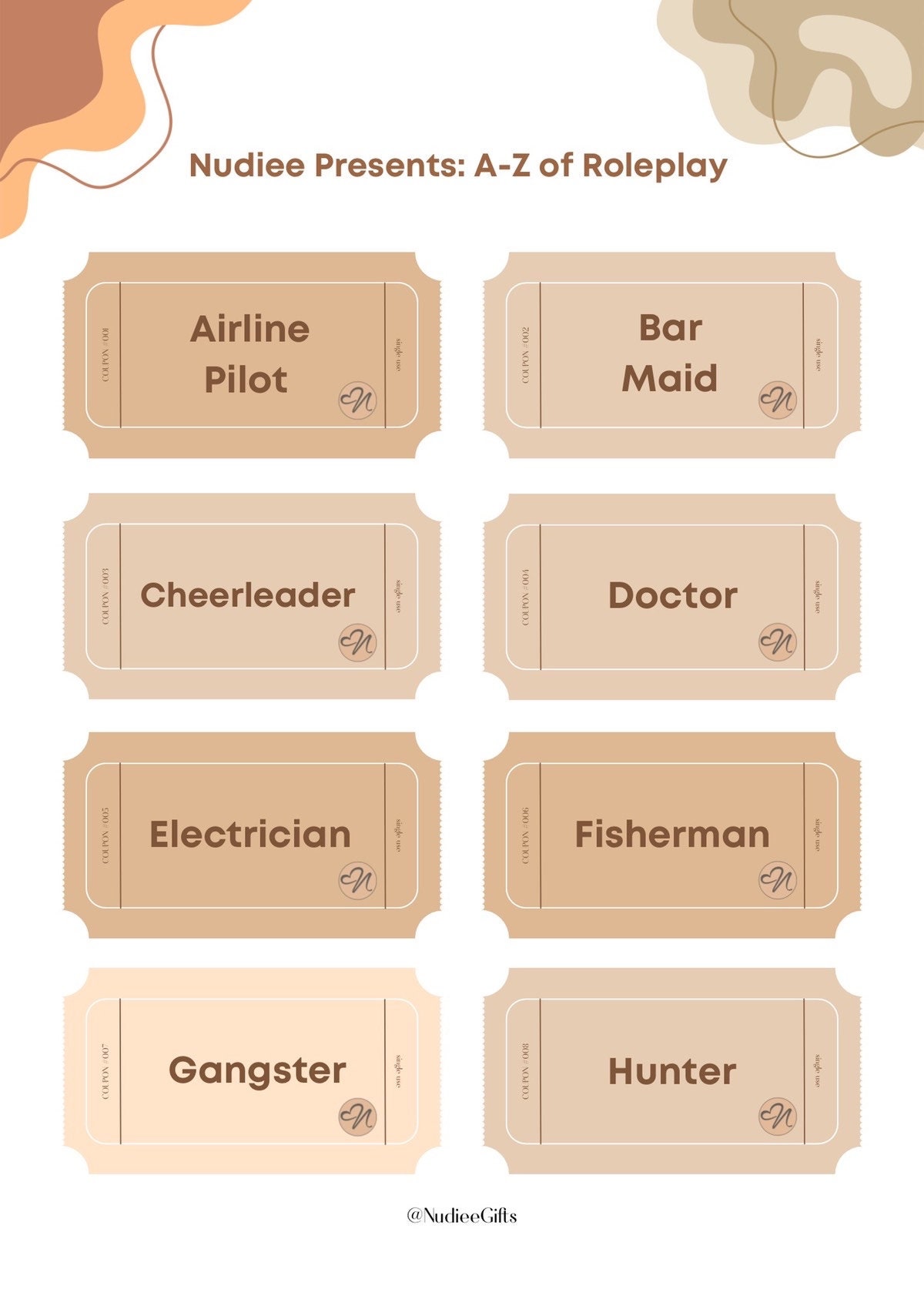 Nudiee Presents: A-Z of Roleplay Card Game Sex Fetish Game Perfect ...