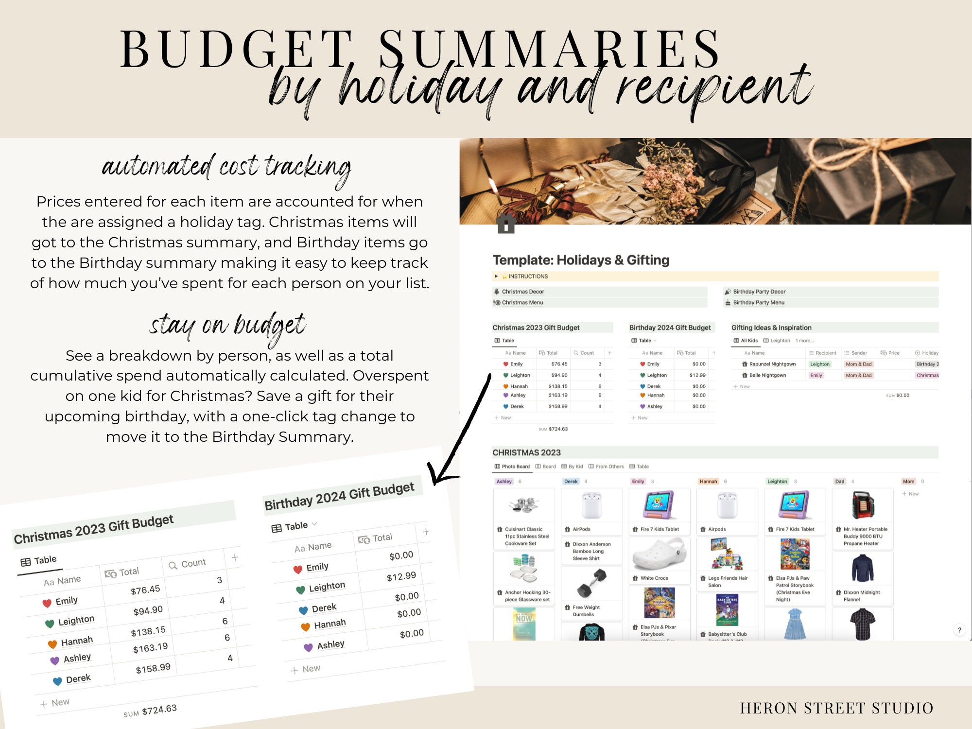 Holiday and Gifting Notion Template: Christmas and Birthday Gift ...