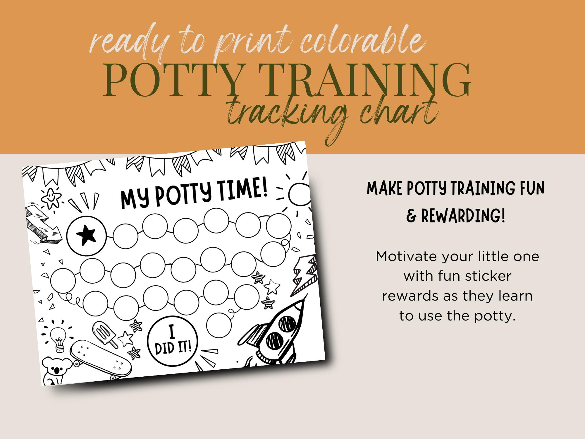Potty Time! Kids Rocket Potty Training Tracker Spaceship Printable ...