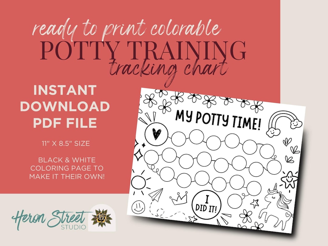Potty Time! Kids Unicorn Potty Training Tracker Unicorn Printable ...