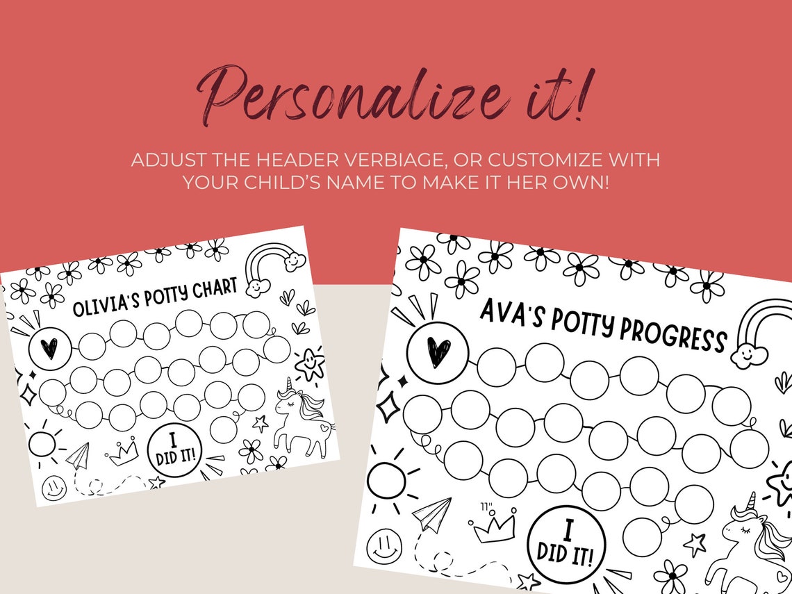 Potty Time Kids Potty Training Tracker Printable PDF File - Etsy