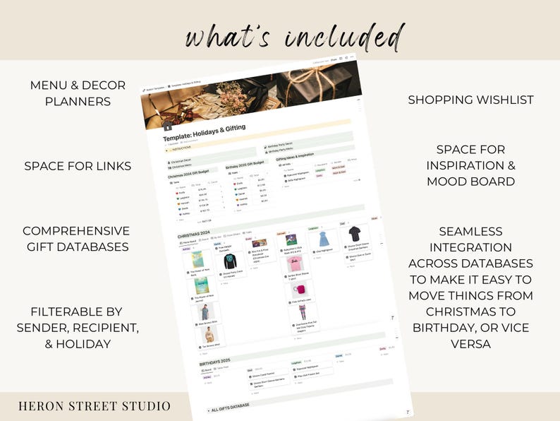 Holiday and Gifting Notion Template: Christmas and Birthday Gift ...