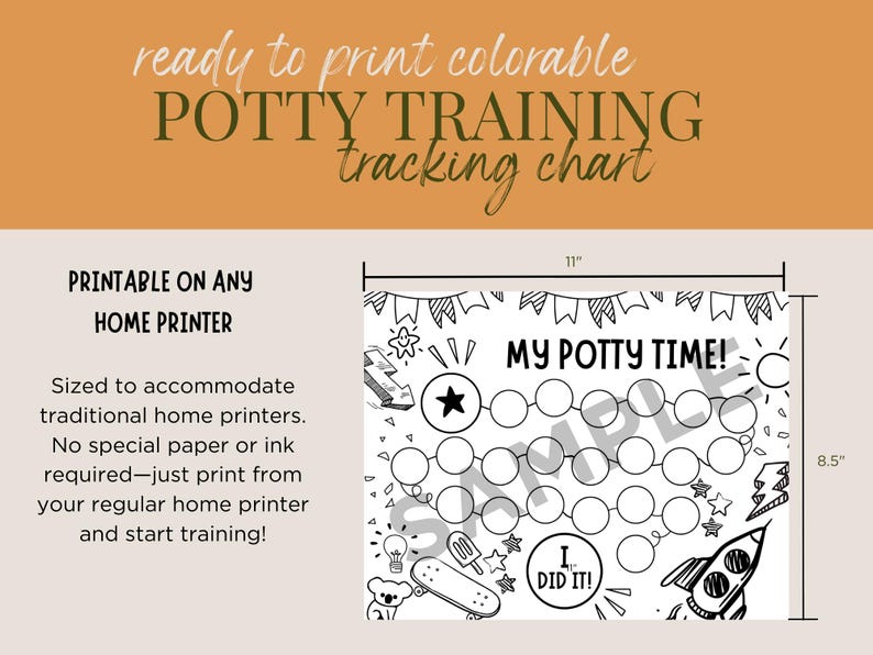 Potty Time! Kids Rocket Potty Training Tracker Spaceship Printable ...