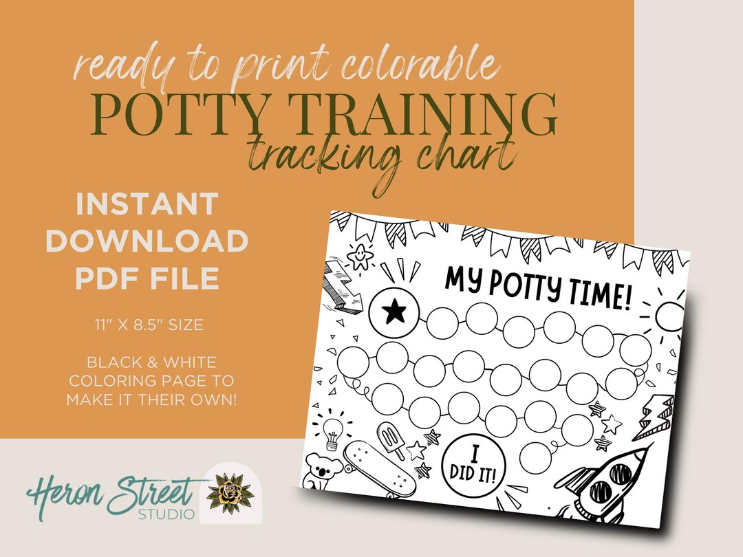 Potty Time! Kids Rocket Potty Training Tracker Spaceship Printable ...