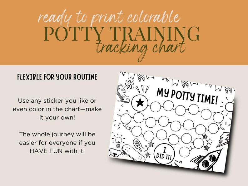 Potty Time! Kids Rocket Potty Training Tracker Spaceship Printable ...
