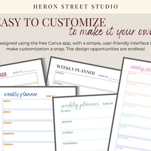 Simplicity Editable Instant Download PDF Weekly Planner Template - Etsy