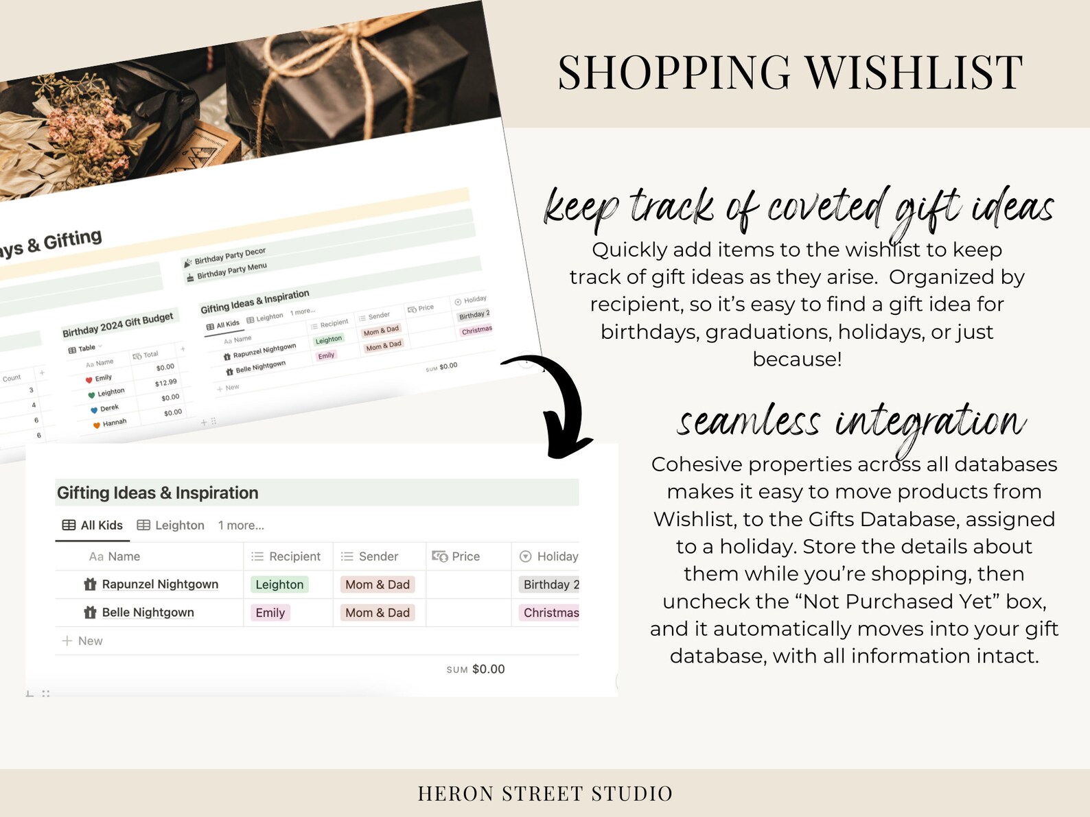 Holiday and Gifting Notion Template: Christmas and Birthday Gift ...