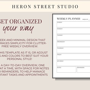 Simplicity Editable Instant Download PDF Weekly Planner Template - Etsy
