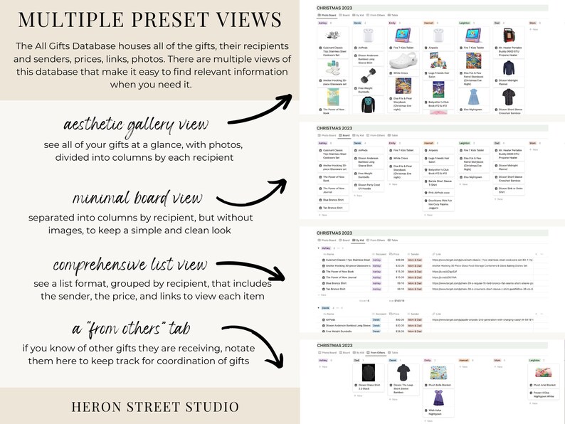 Holiday and Gifting Notion Template: Christmas and Birthday Gift ...