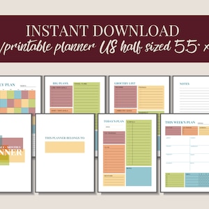 Newport 5.5" X 8.5" Printable Planner PDF - Daily, Weekly, Monthly, & 5 ...