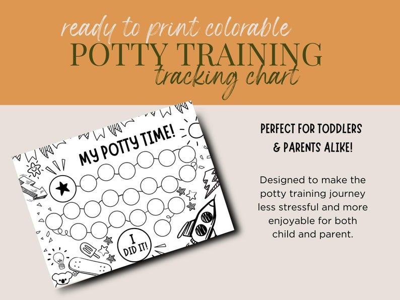 Potty Time! Kids Rocket Potty Training Tracker Spaceship Printable ...