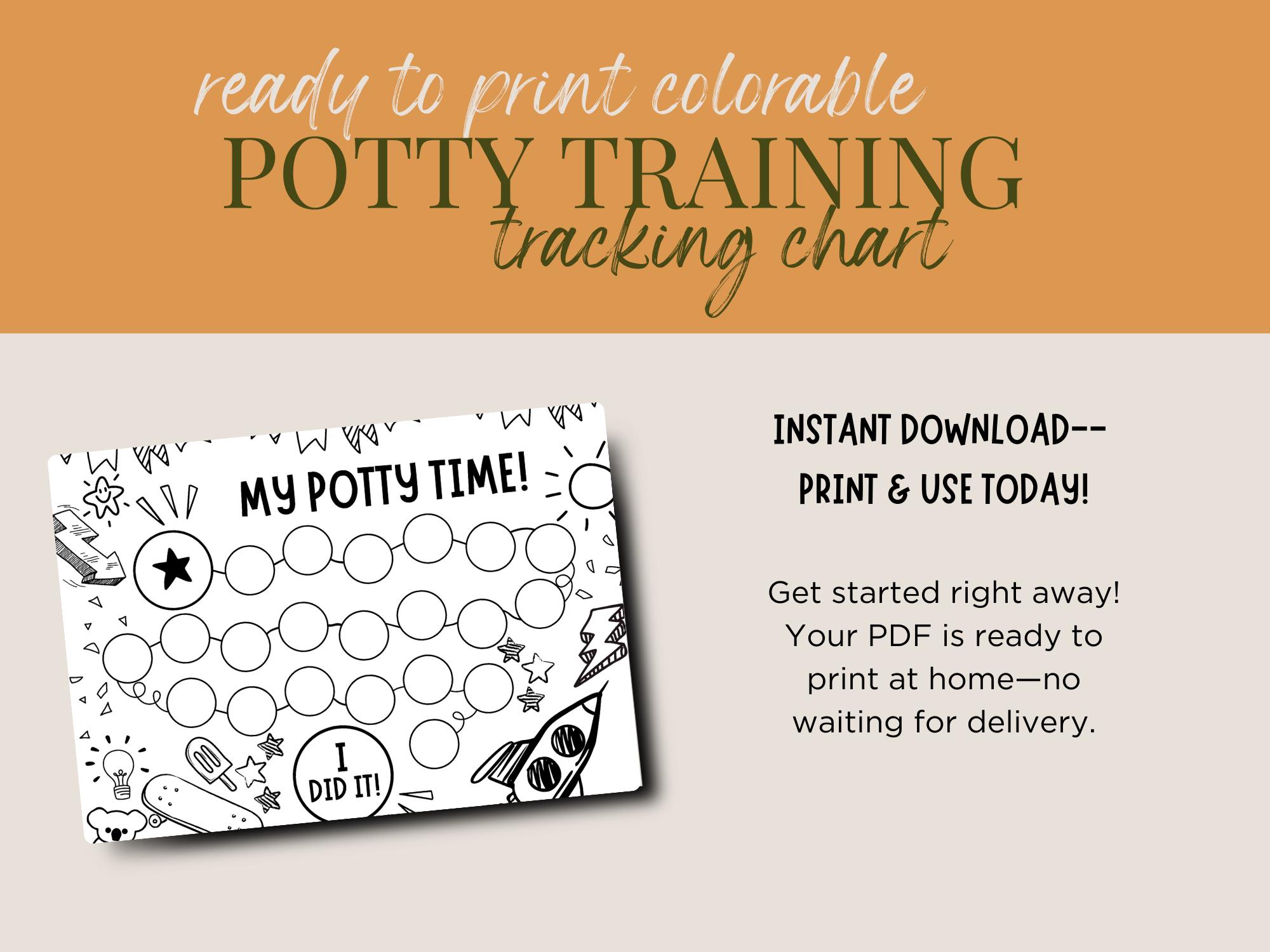 Potty Time! Kids Rocket Potty Training Tracker Spaceship Printable ...