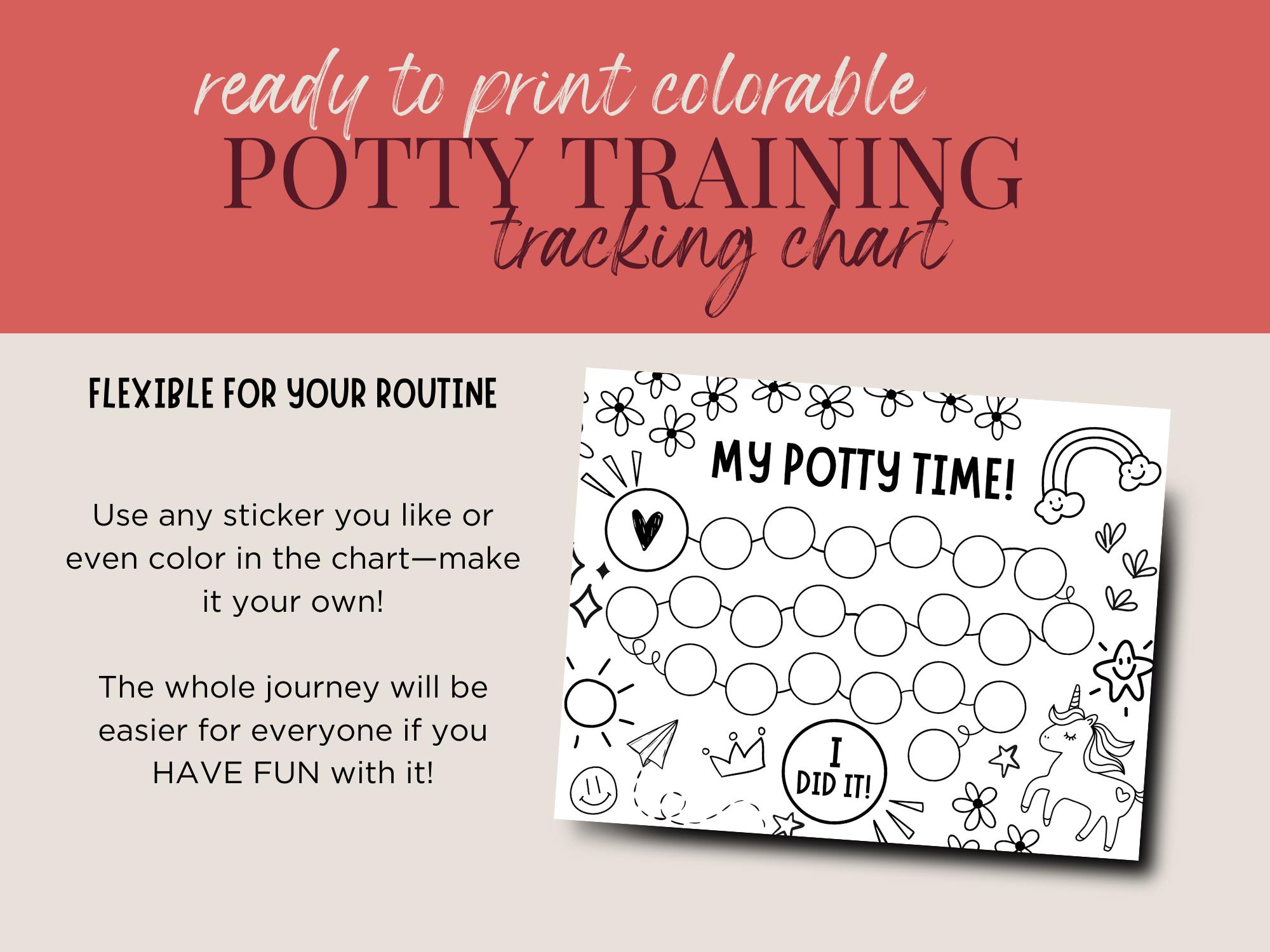 Potty Time! Kids Unicorn Potty Training Tracker Unicorn Printable ...