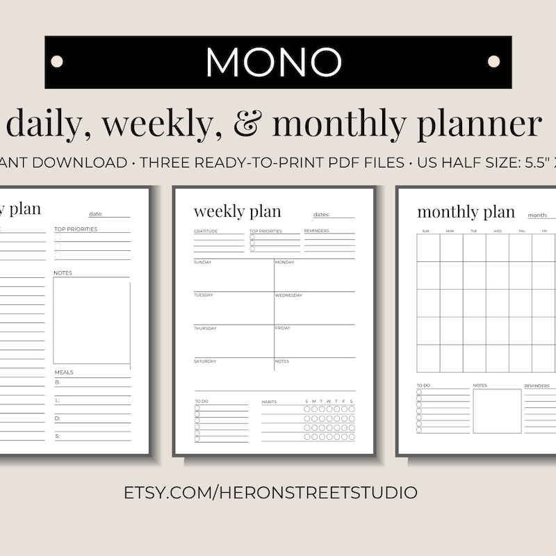 5.5 X 8.5 Daily Planner - Etsy UK