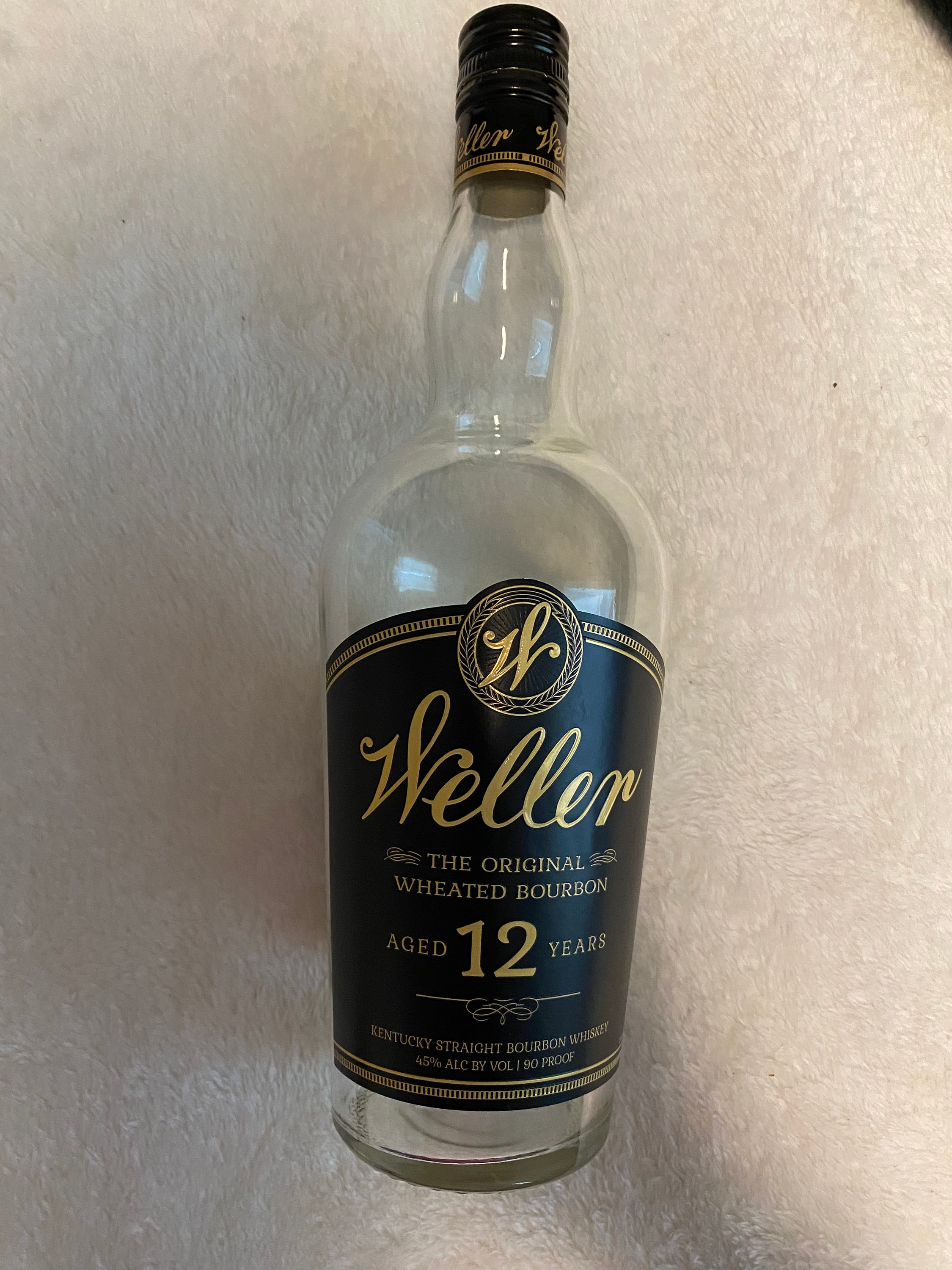 WELLER 12 YEAR Empty BOURBON Bottle black Label - Etsy