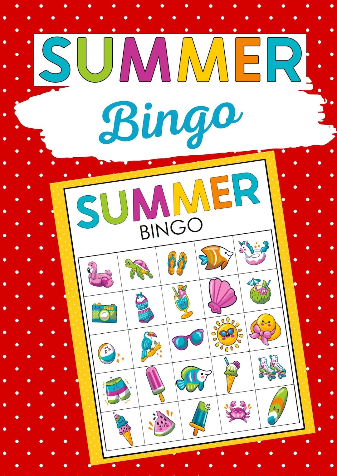 Summer Bingo Game Kit Digital Printable Downloadable - Etsy México
