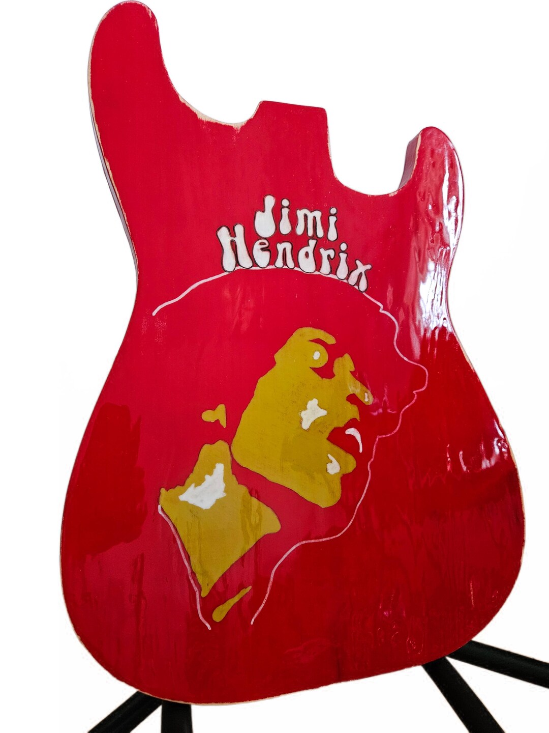 Jimi Hendrix Hand Painted Strat-style Guitar Wall Art - Etsy