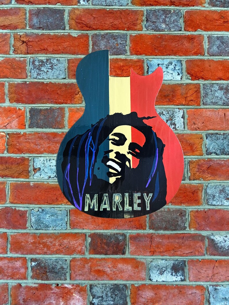 Bob Marley Portrait Contemporary Hand Painted Les Paul Special Guitar ...