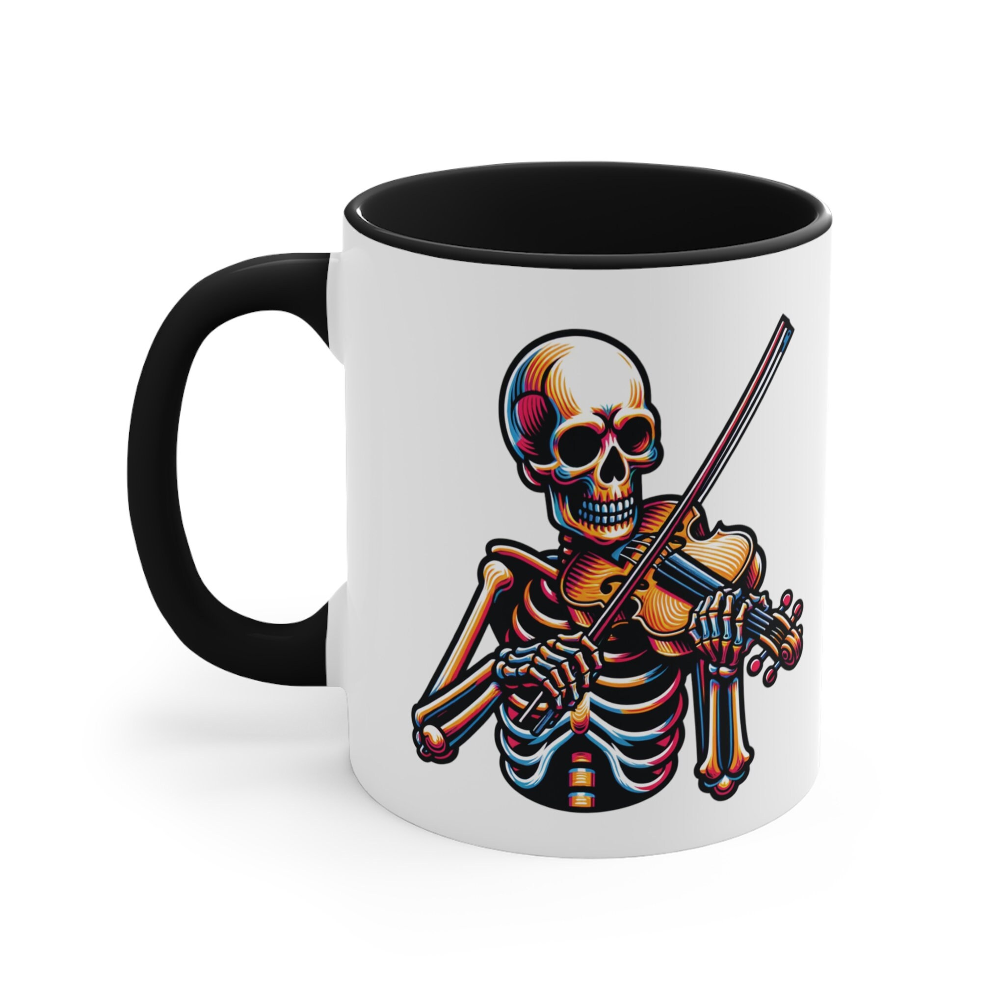 Violinist Skeleton Mug, Violin Players Coffee Mug, Viola Mug, Violinist ...