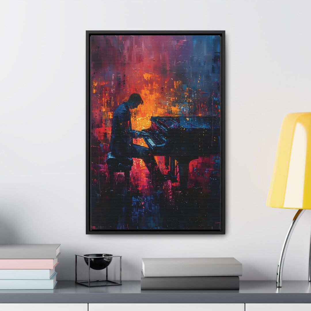 Piano Player Canvas Wall Art, Modern Art Print Canvas, Pianist Home ...