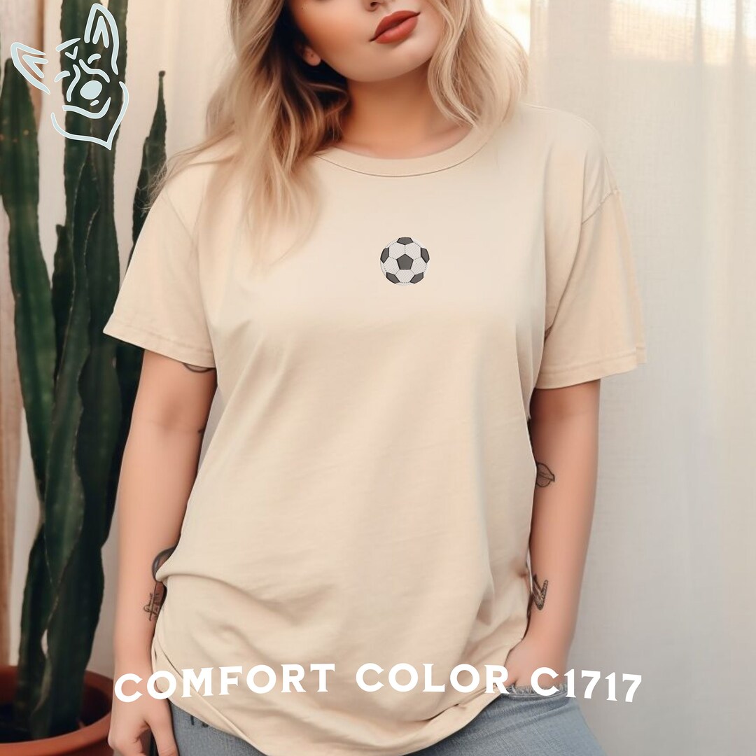 Embroidered Soccer Shirt, Embroidery of Minimalist Soccer Tee, Futbol ...