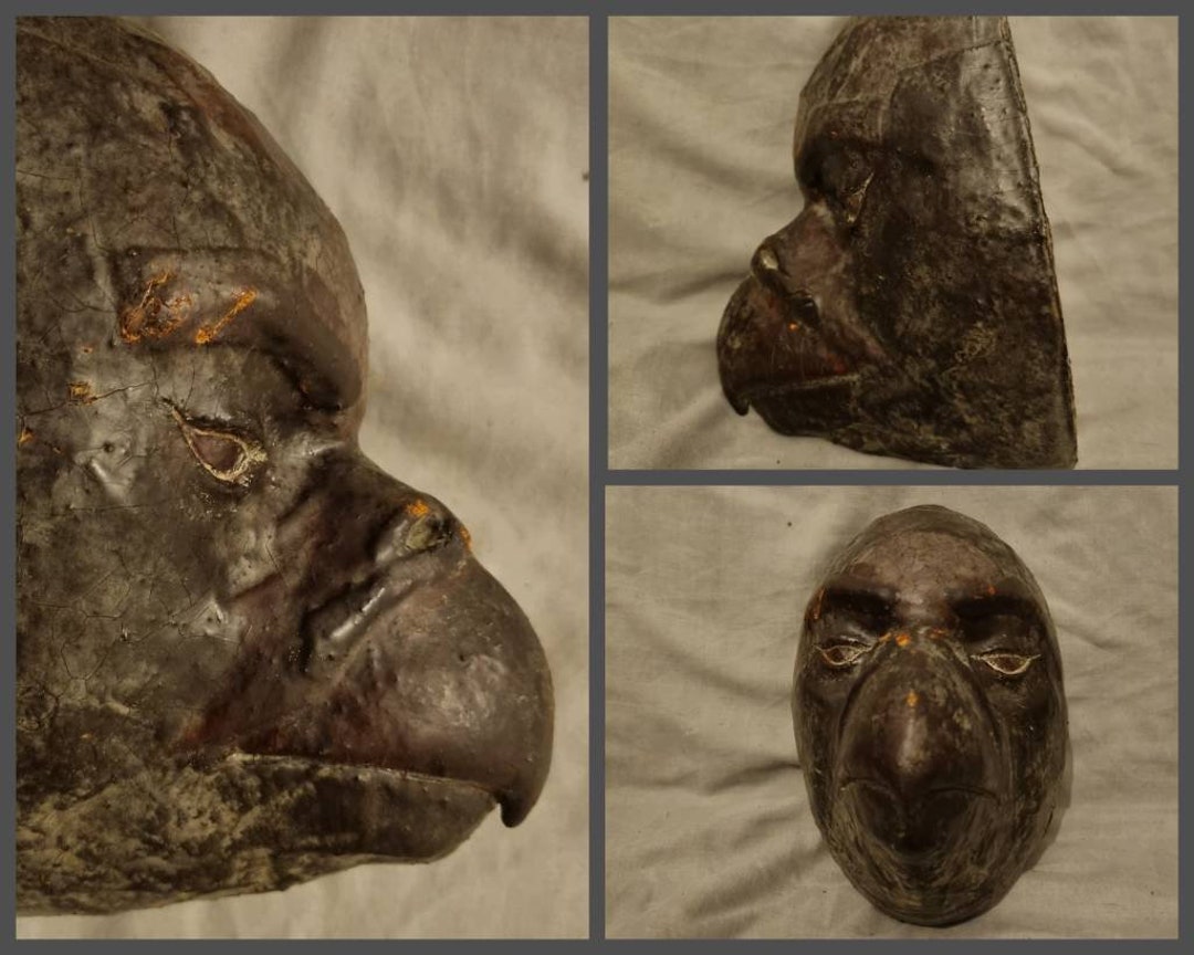 Demonic Ritual Mask Handmade Vintage Satanic Paper Mache Bird Demon ...