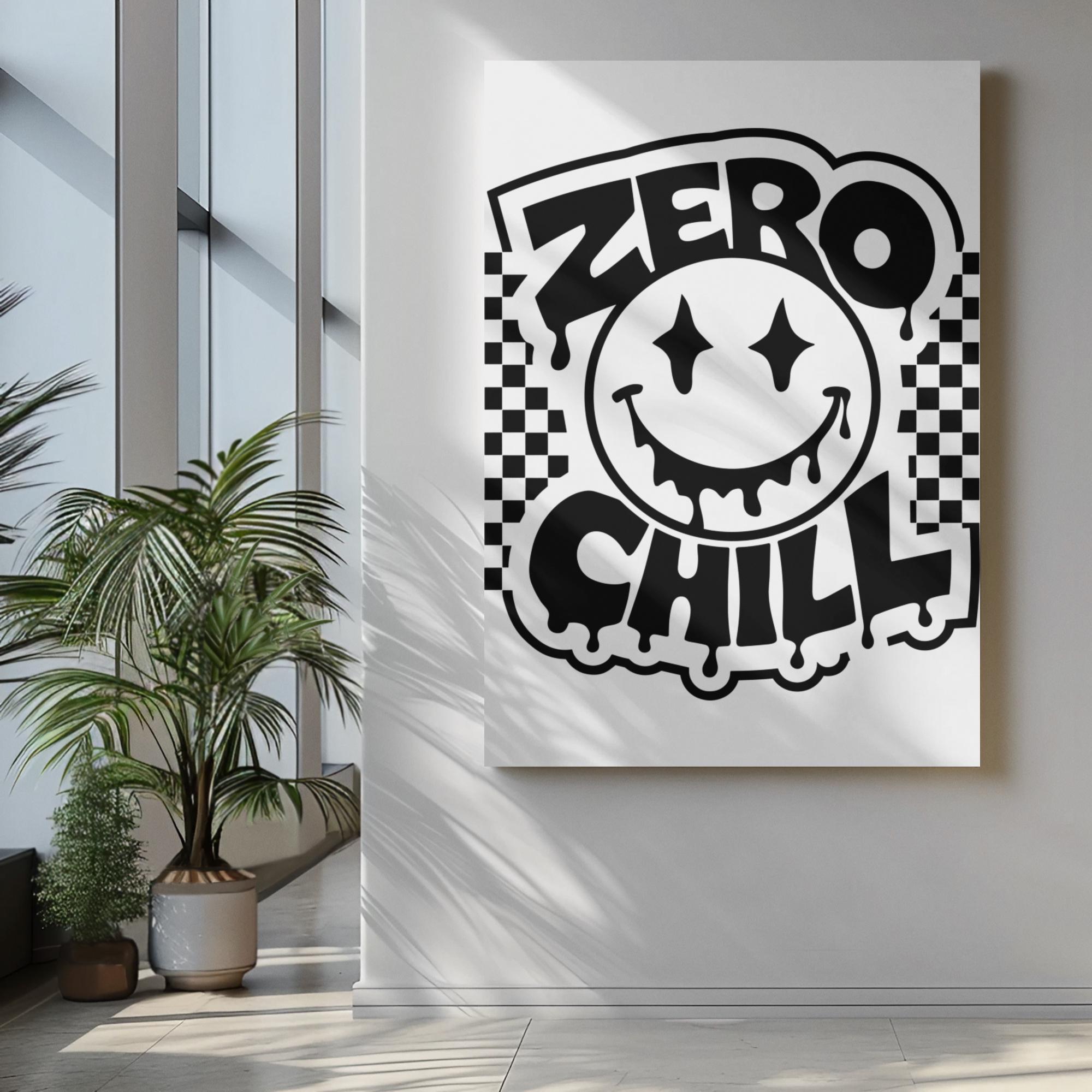 Zero Chill Checkered Smiley Face Logo SVG PNG Designs Bundle, Sarcastic ...