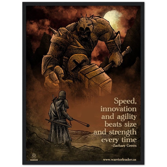 David Vs Goliath Framed Poster Motivational Art - Etsy