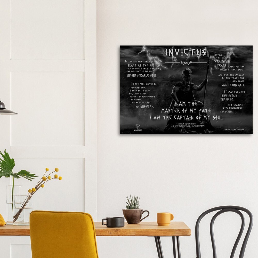 Invictus B & W Poem Art 6mm ALUMINUM William Ernest Henley Quote Decor ...