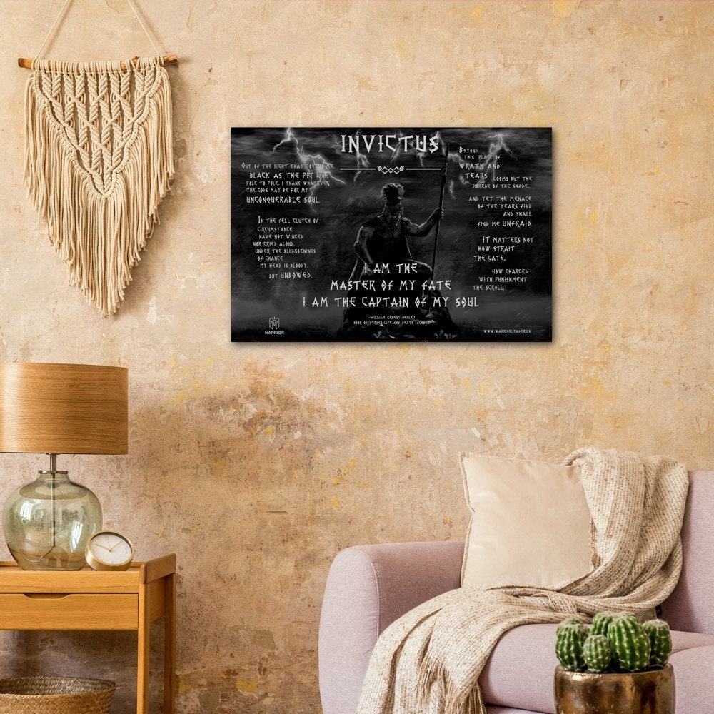 Invictus B & W Poem Art 6mm ALUMINUM William Ernest Henley Quote Decor ...