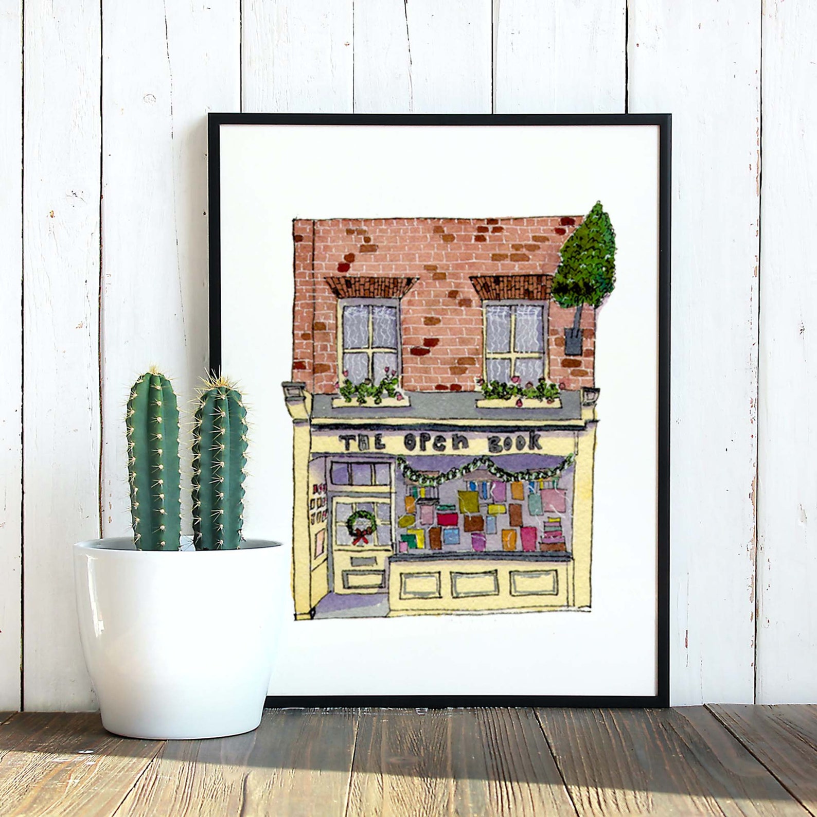 The Open Book - Ink & Watercolor, Sketch, Storefront, Art Print ...