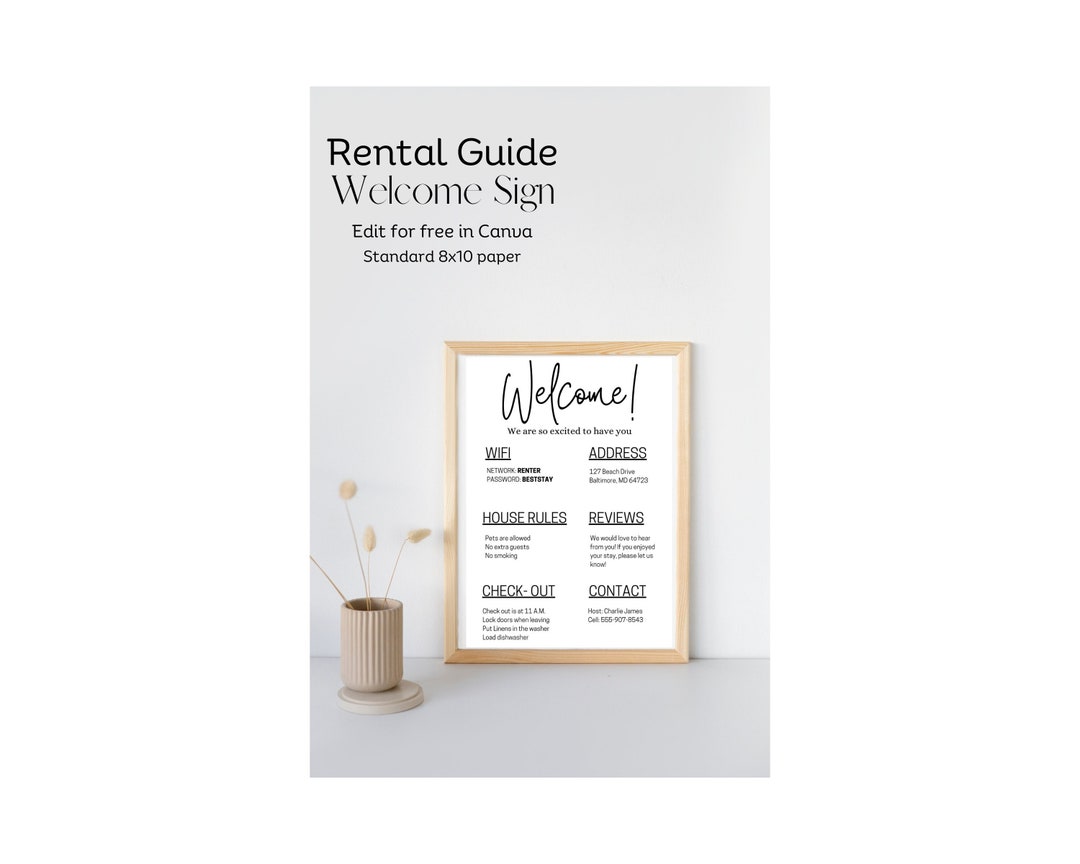 Rental Welcome Sign - Etsy