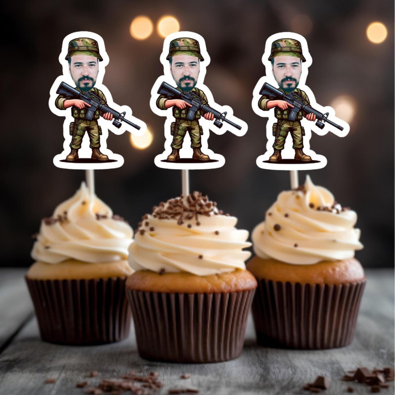 Army Cupcake Toppers - Etsy