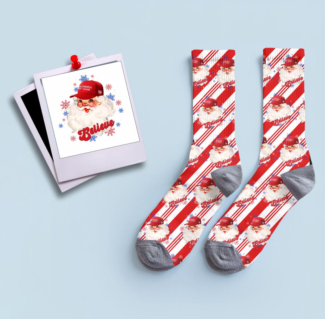 MAGA Santa Trump Socks, 45 47 Trump Socks, President Trump 2024 Socks ...