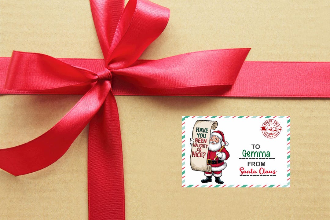 Santa Present Stickers From Santa Stickers Christmas Gift Stickers Kids ...